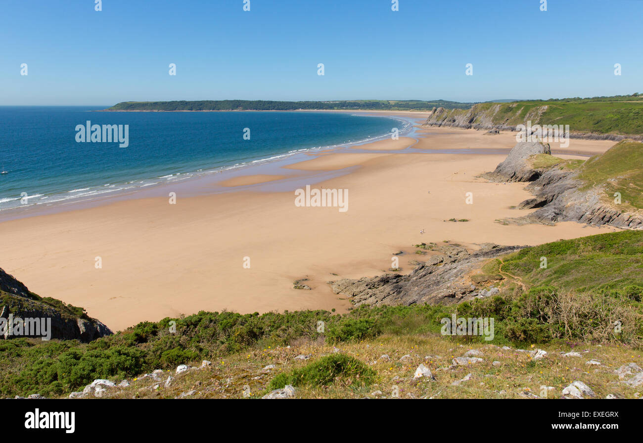 Pobbles beach The Gower Peninsula Wales uk popular tourist destination ...
