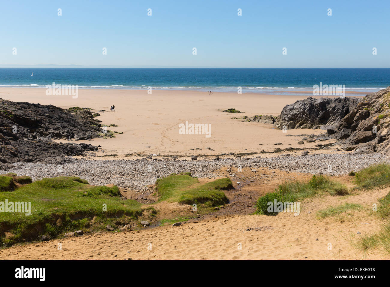 Pobbles beach The Gower Peninsula Wales uk popular tourist destination ...