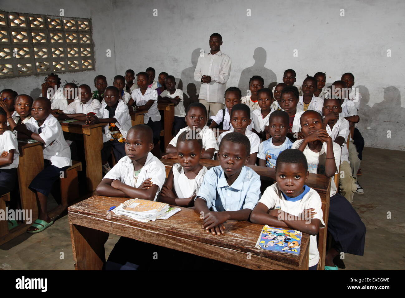 Students in class, Zhinabukete, Kawongo district, Bandundu Province ...