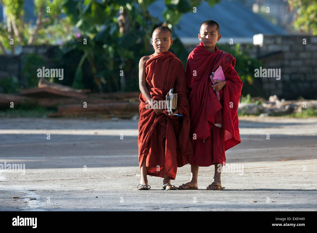 Novices on the way to class, Hsu Taung Pye Pagodas, Kalaw, Shan State ...