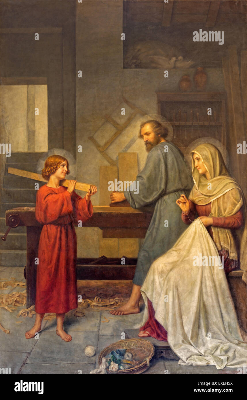 Rome - The painting of Holy Family by Angelo Zoffoli (1860-1910) in ...