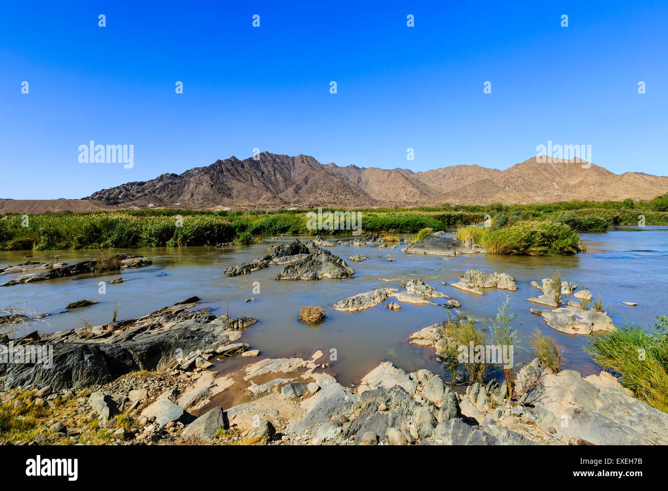Oranje, the border river between Namibia and South Africa, Namibia ...