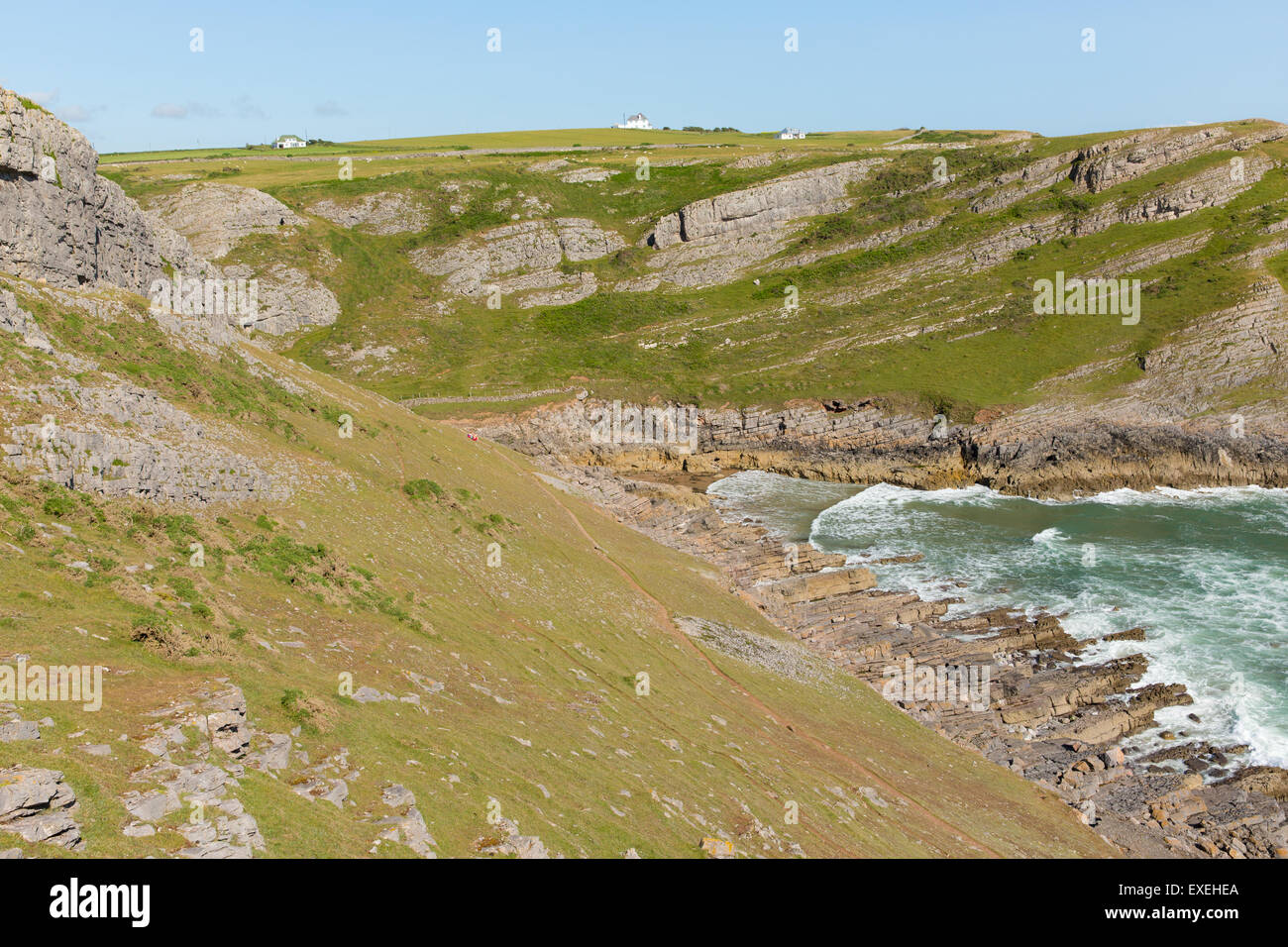 Mewslade Bay The Gower peninsula South Wales UK near to Rhossili beach ...