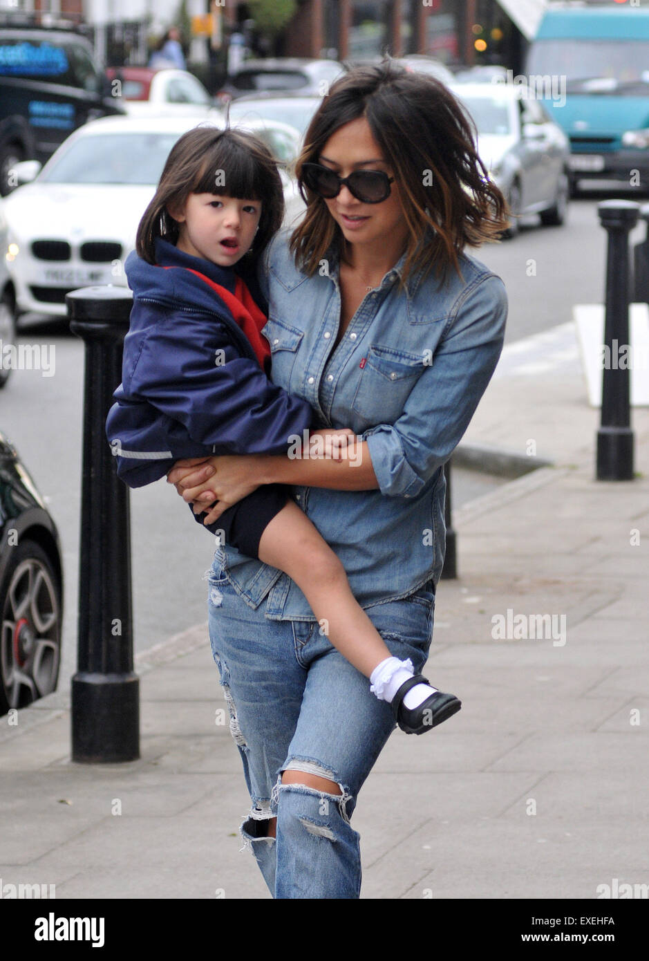 Myleene Klass and her daughter, Hero out and about together in Highgate ...