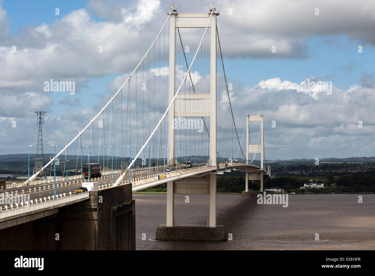 The old 1960s severn bridge crossing between aust and beachley hi-res ...