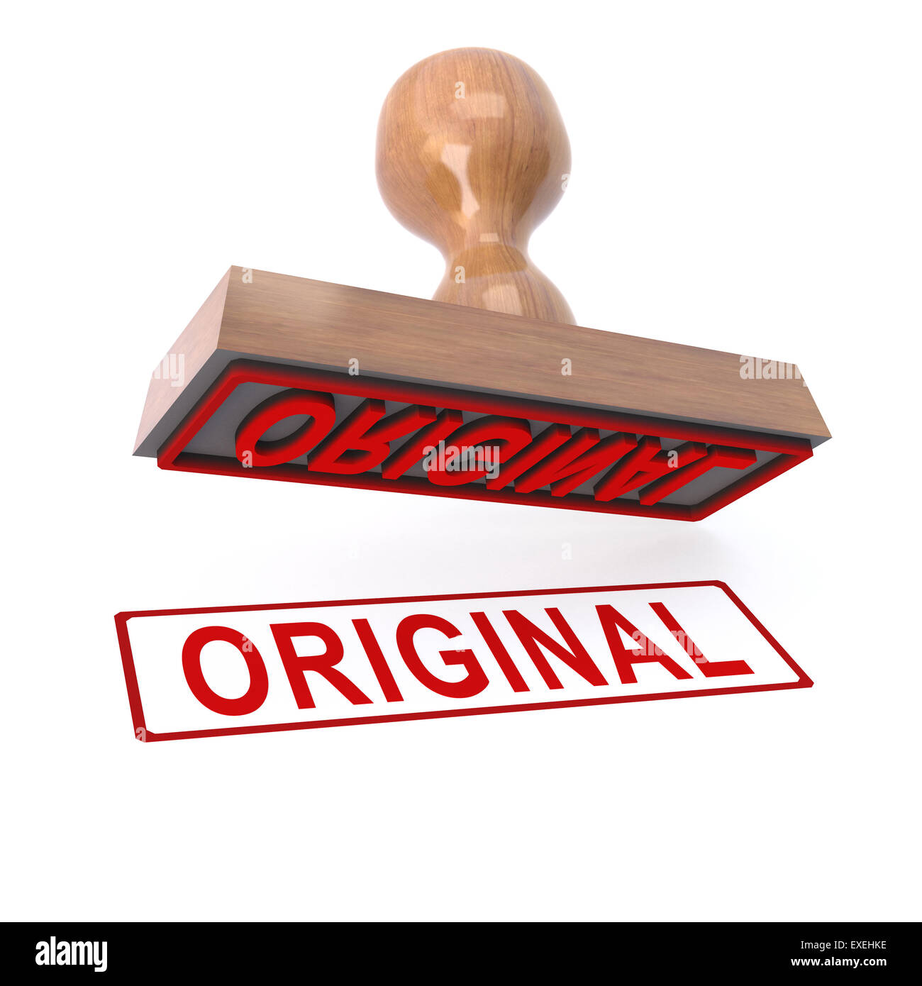 3d render of a rubber stamp marked "Original Stock Photo - Alamy