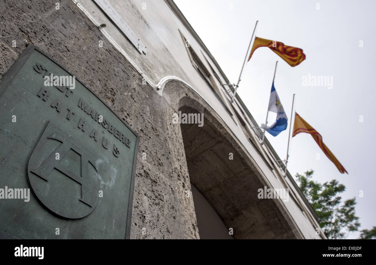 Marsberg, Germany. 12th July, 2015. Flags hanging at half mast at the ...