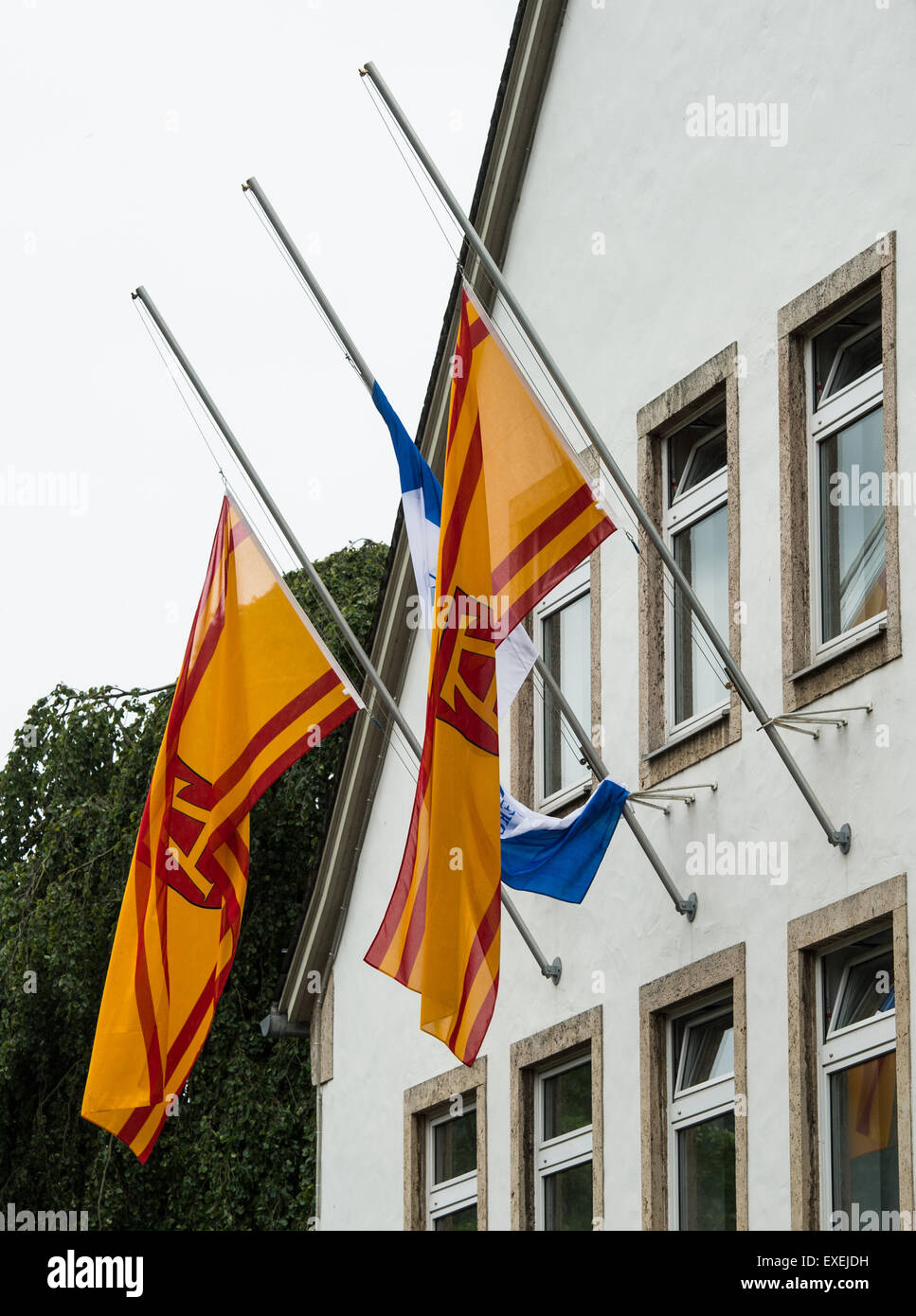 Marsberg, Germany. 12th July, 2015. Flags hanging at half mast at the ...