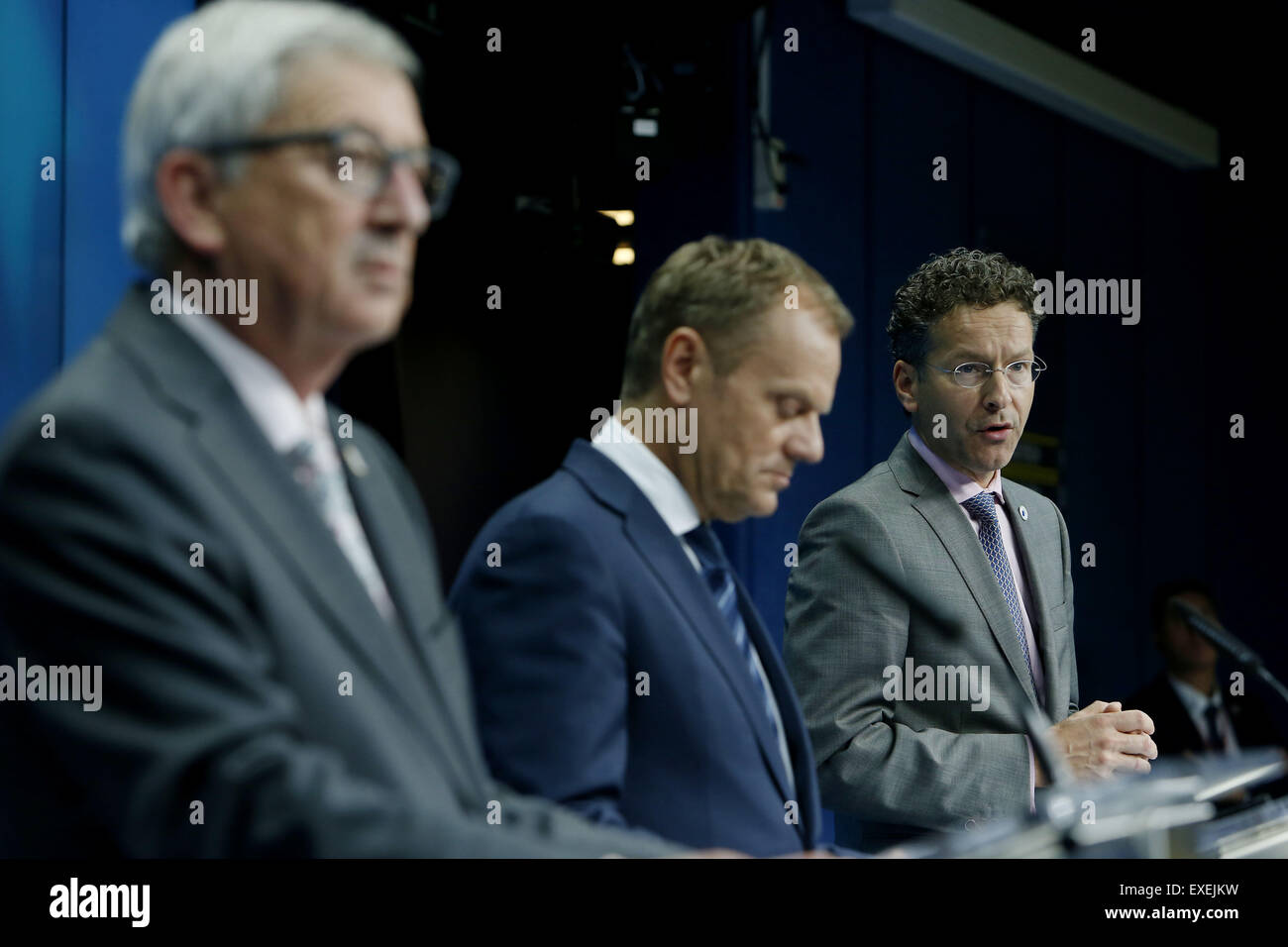 Brussels, Belgium. 13th July, 2015. Eurogroup President Jeroen ...