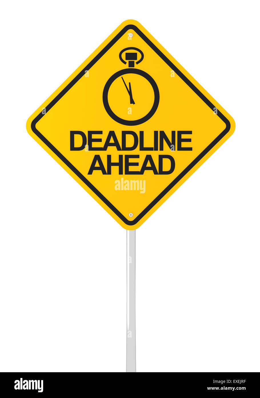 Deadline ahead road sign Stock Photo - Alamy