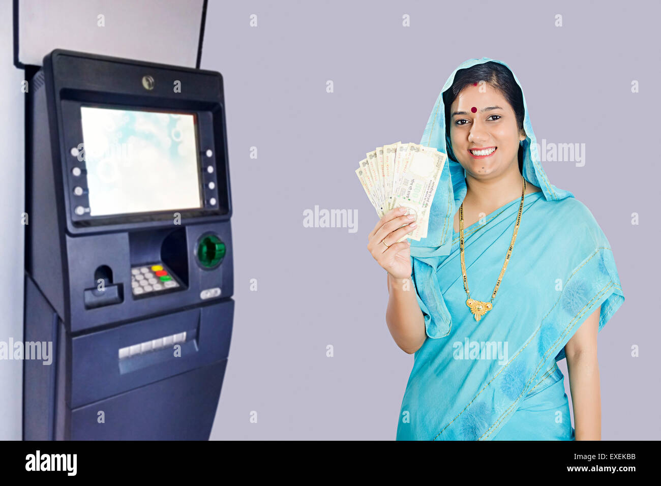 Indian rural villager woman money hi-res stock photography and images ...