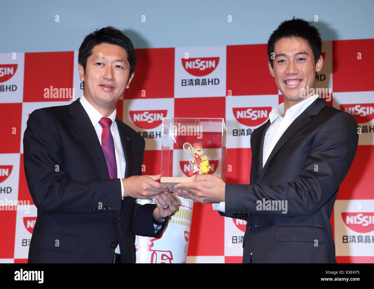 Noritake Ando Nissin Food Holding CMO, Kei Nishikori attend a press ...