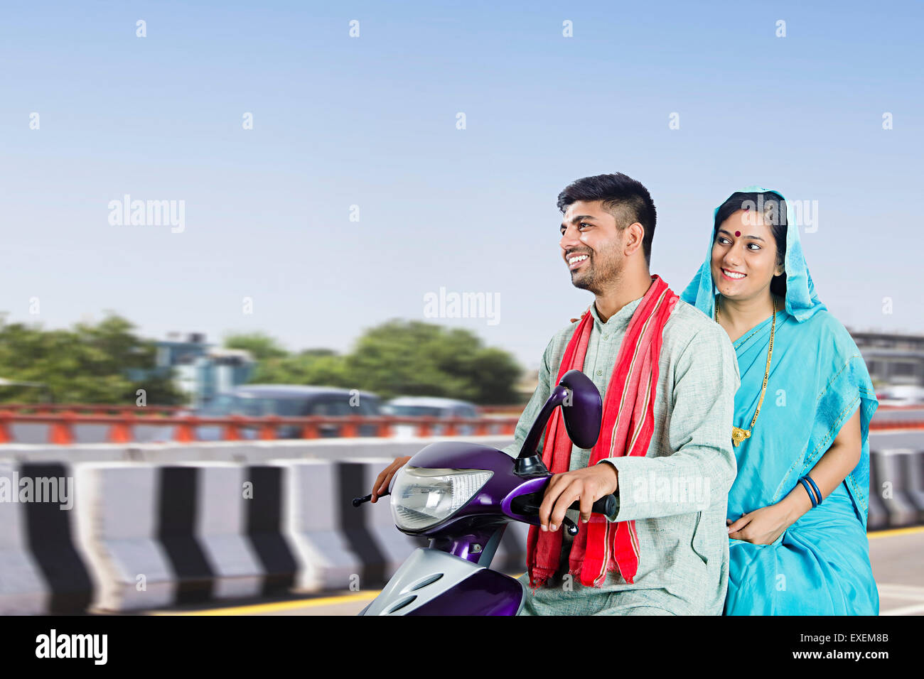 Scooty riding indian women hi-res stock photography and images - Alamy