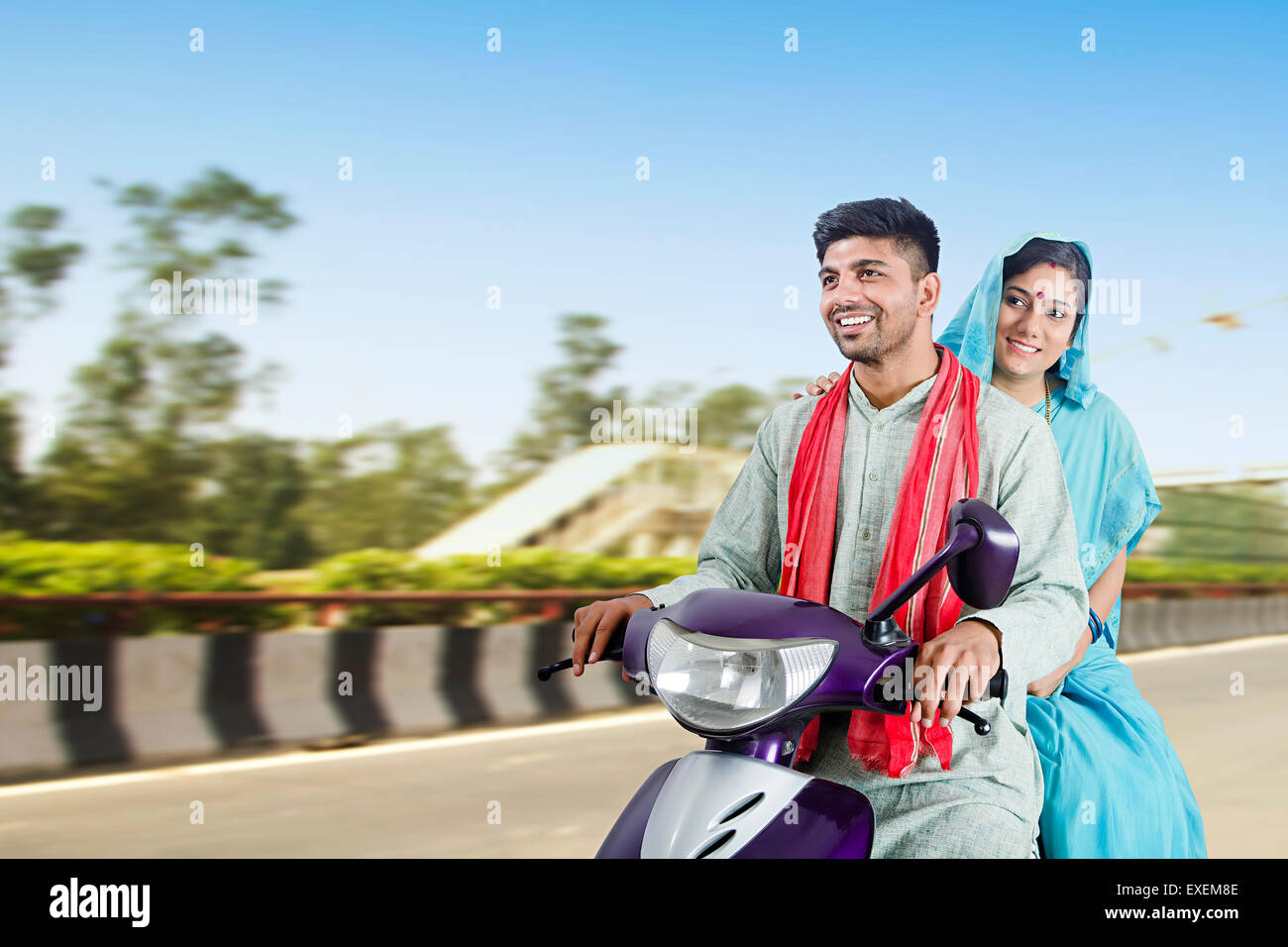 Indian Women Riding Scooty Scooter High Resolution Stock Photography ...