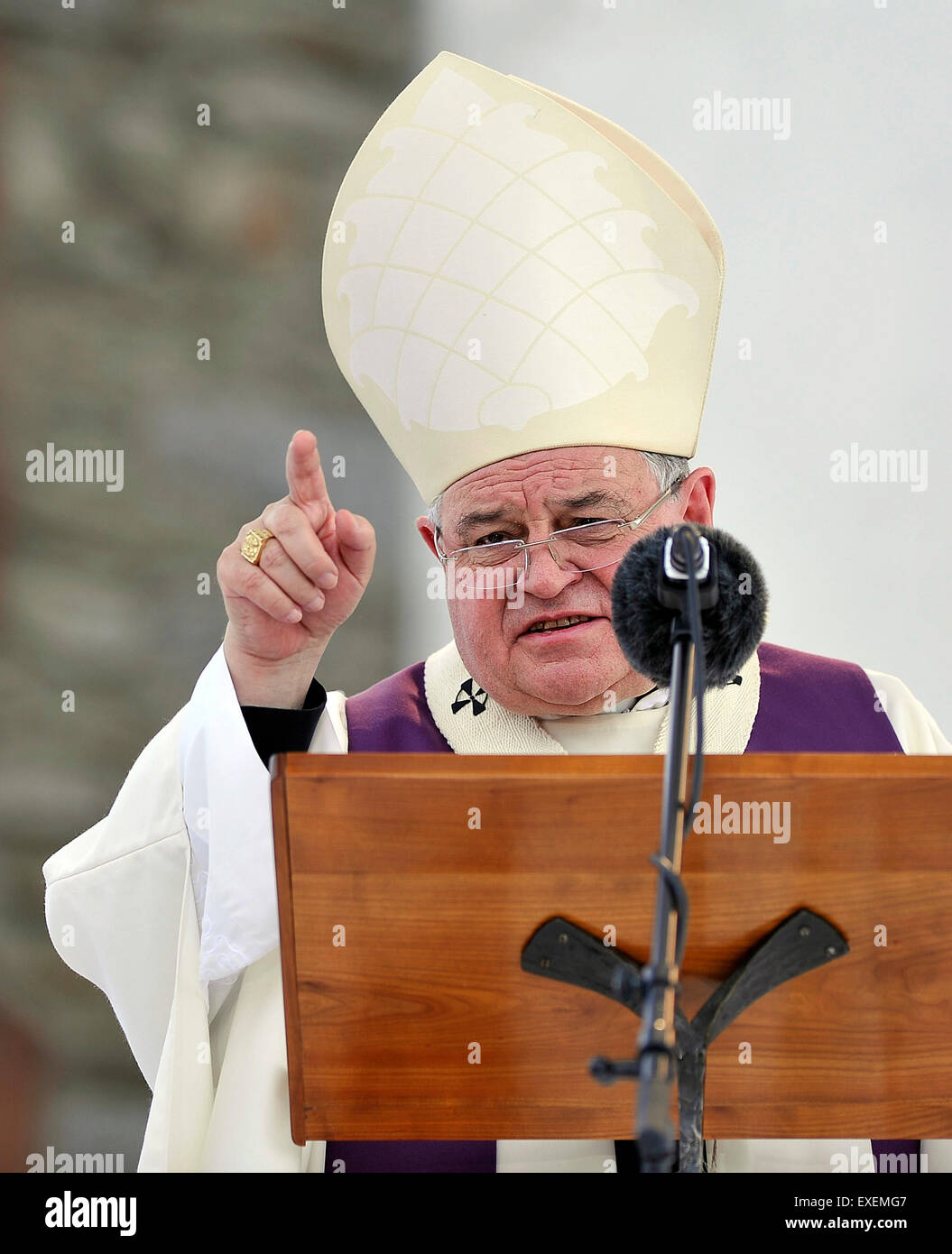 Prague Archbishop Cardinal Dominik Duka speaks to pilgrims during the ...