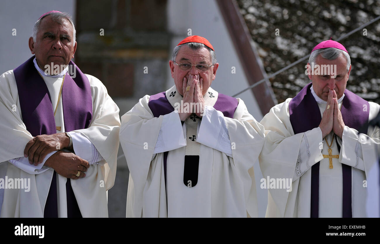 Prague Archbishop Cardinal Dominik Duka (center) at the ceremony at ...