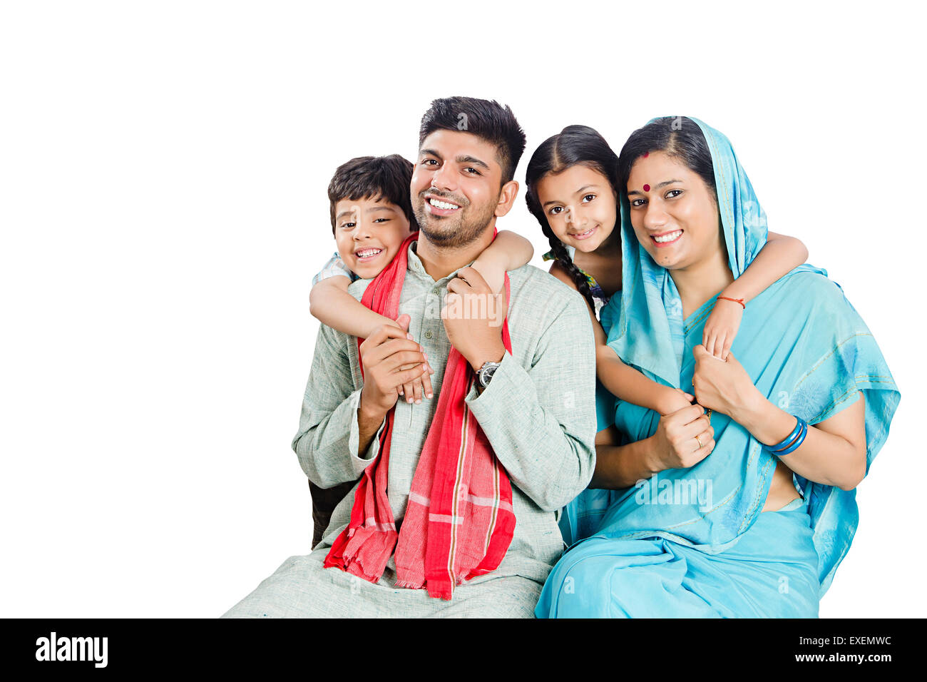 Indian Parents Kids Sitting Enjoy High Resolution Stock Photography and ...