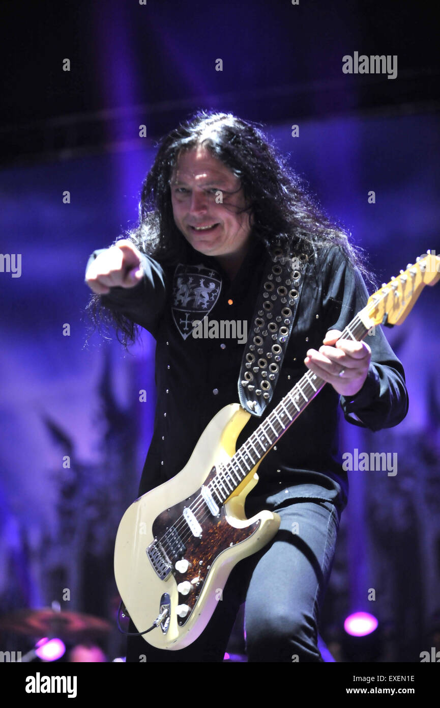 Guitarist of Swedish band Hammerfall Pontus Norgren performs during the ...