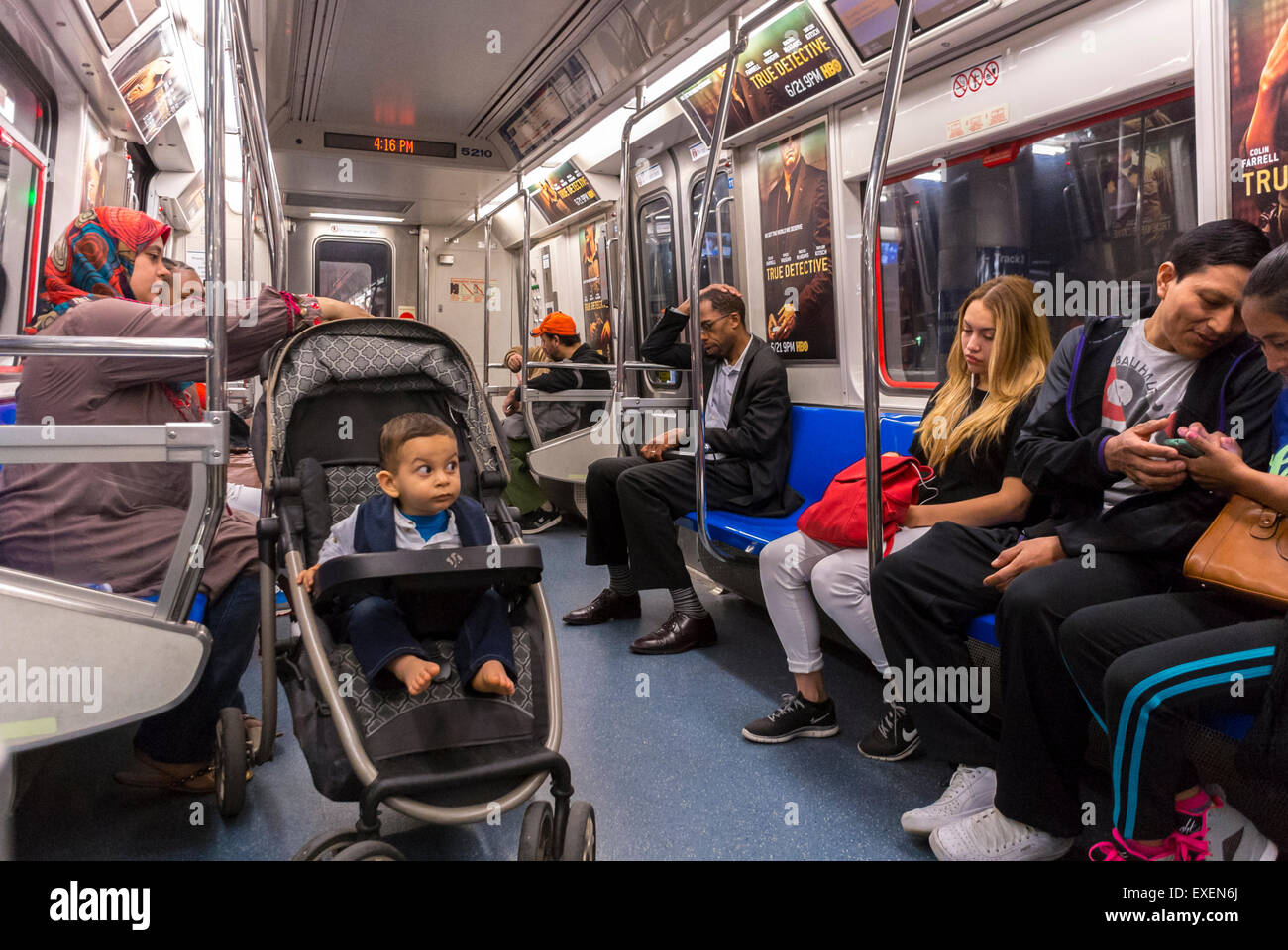 Newark, New Jersey, USA, Wide Angle View, Crowd People Inside PATH ...