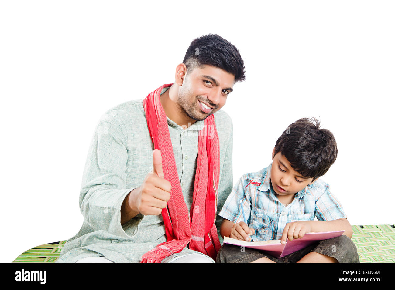 Poor simple father son farmers hi-res stock photography and images - Alamy