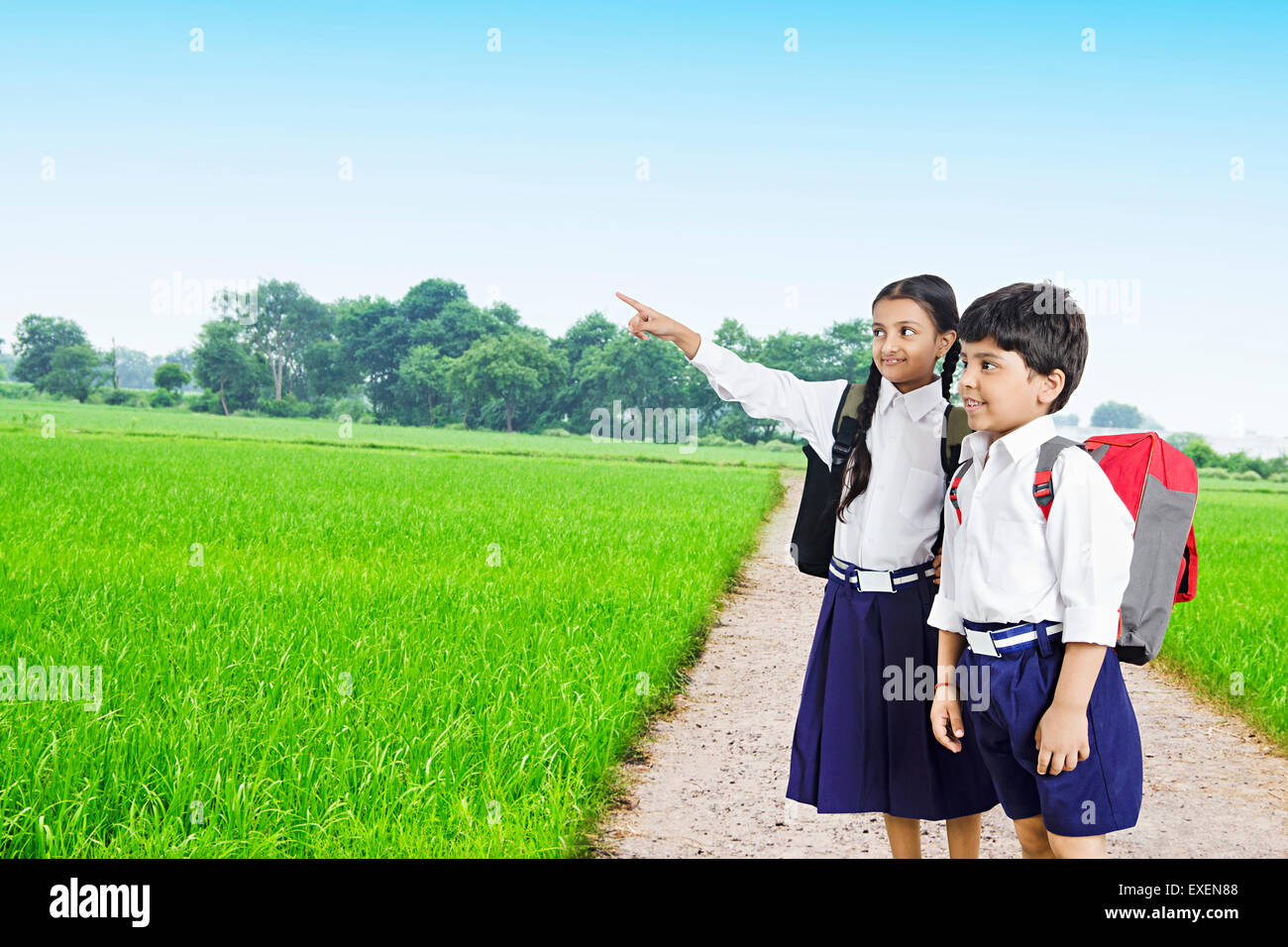 School uniform blue skirt hi-res stock photography and images - Alamy