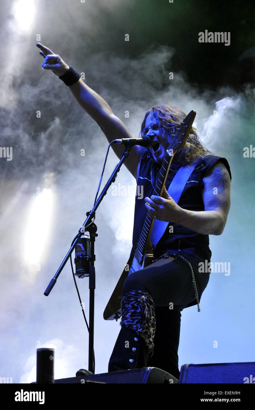 Vizovice, Czech Republic. 12th July, 2015. Singer Kai Hansen of German ...