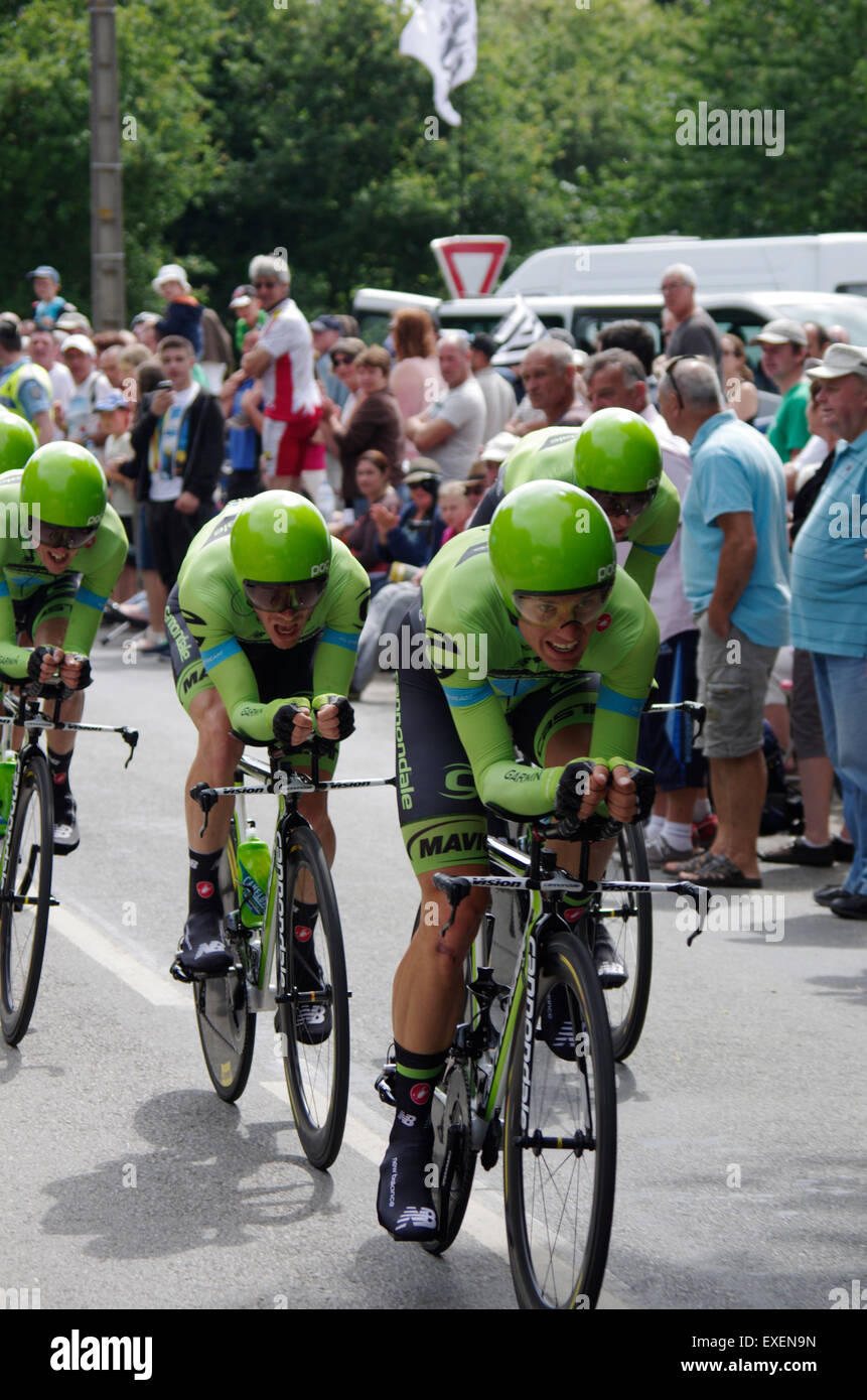 Team Cannondale competing at the Tour de France 2015 Stage 9 Team Time ...