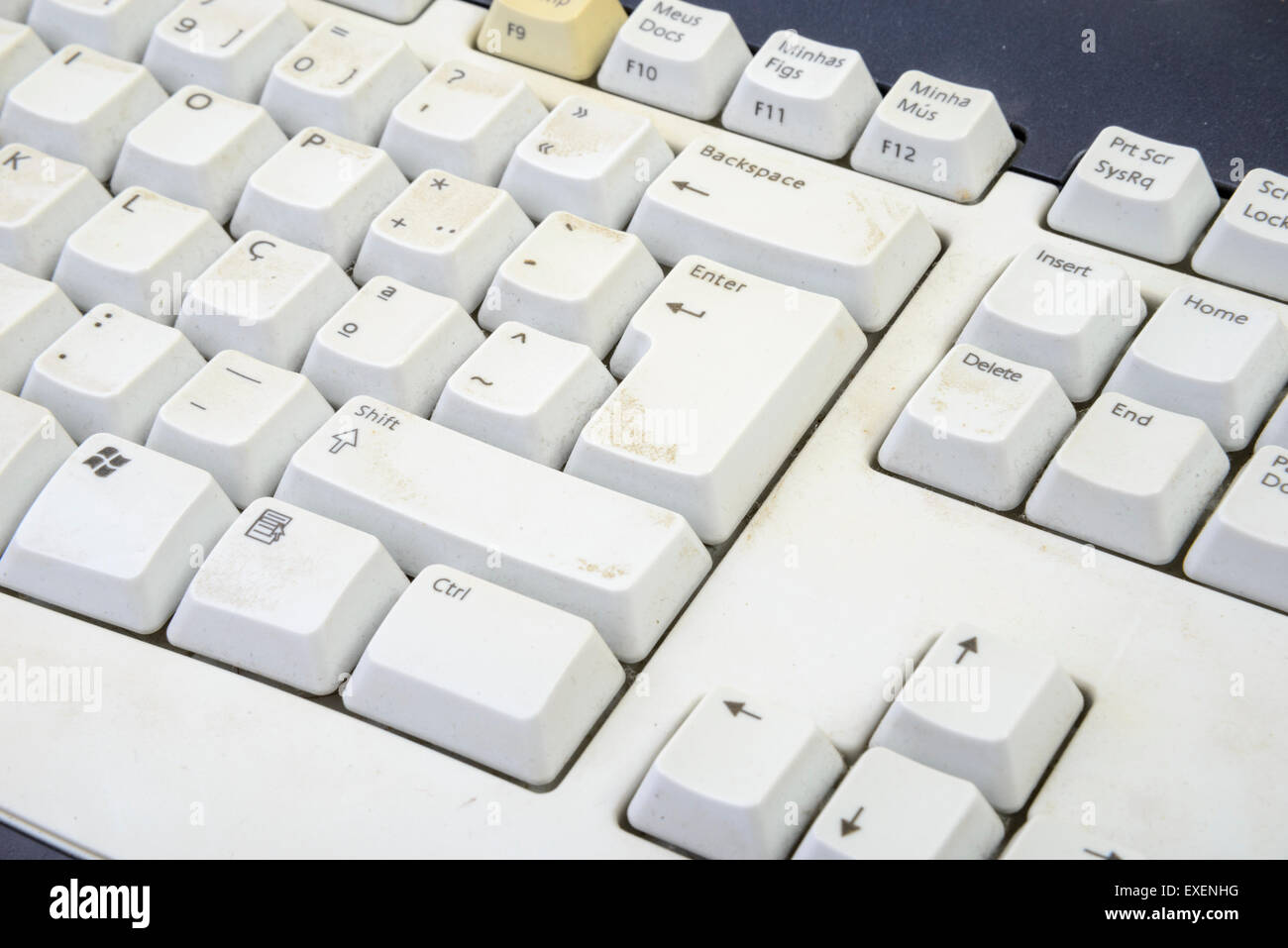 Close up of dirty old keyboard Stock Photo - Alamy
