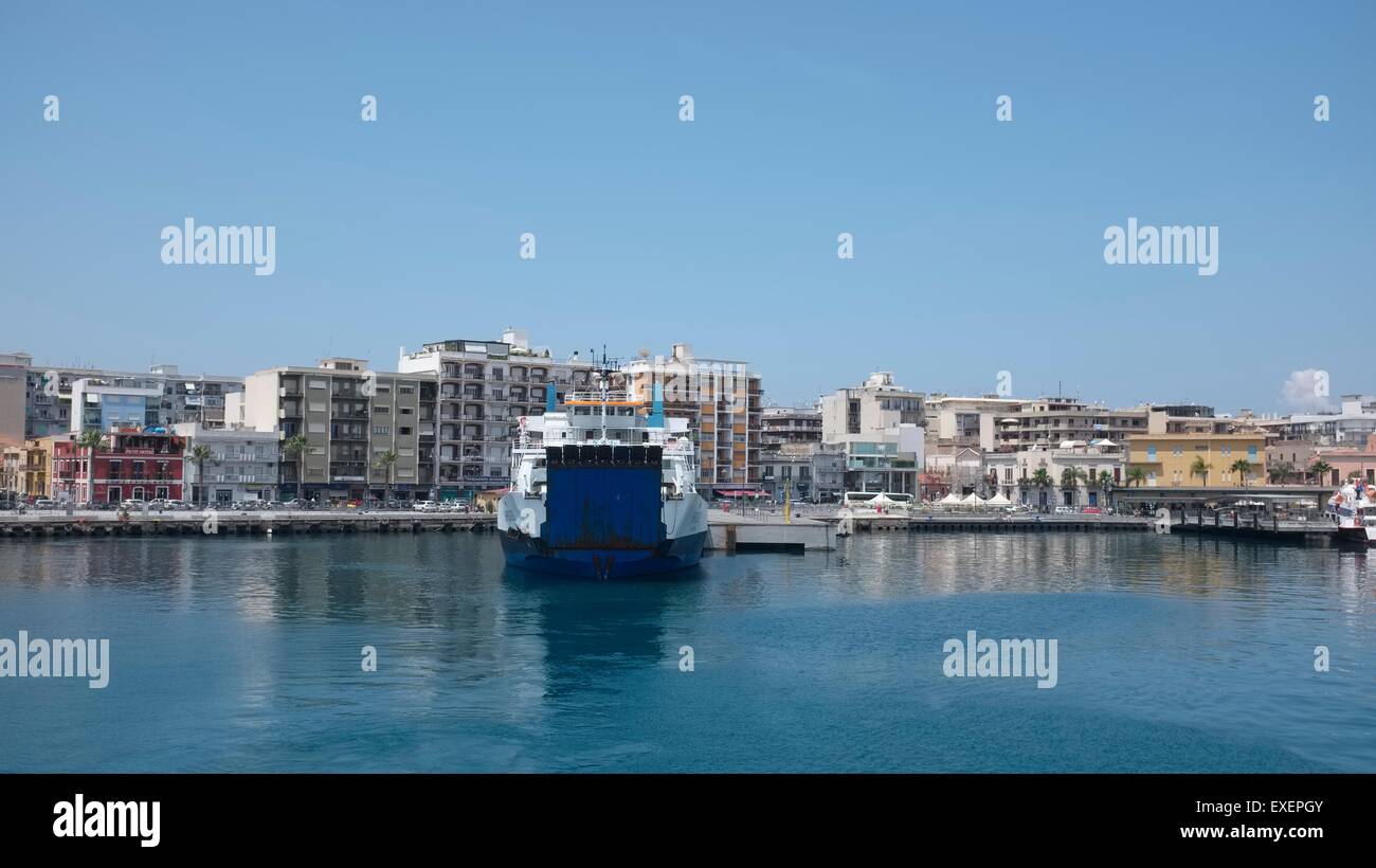 Port and harbour [harbor] of Milazzo in the Province of Messina, Sicily ...