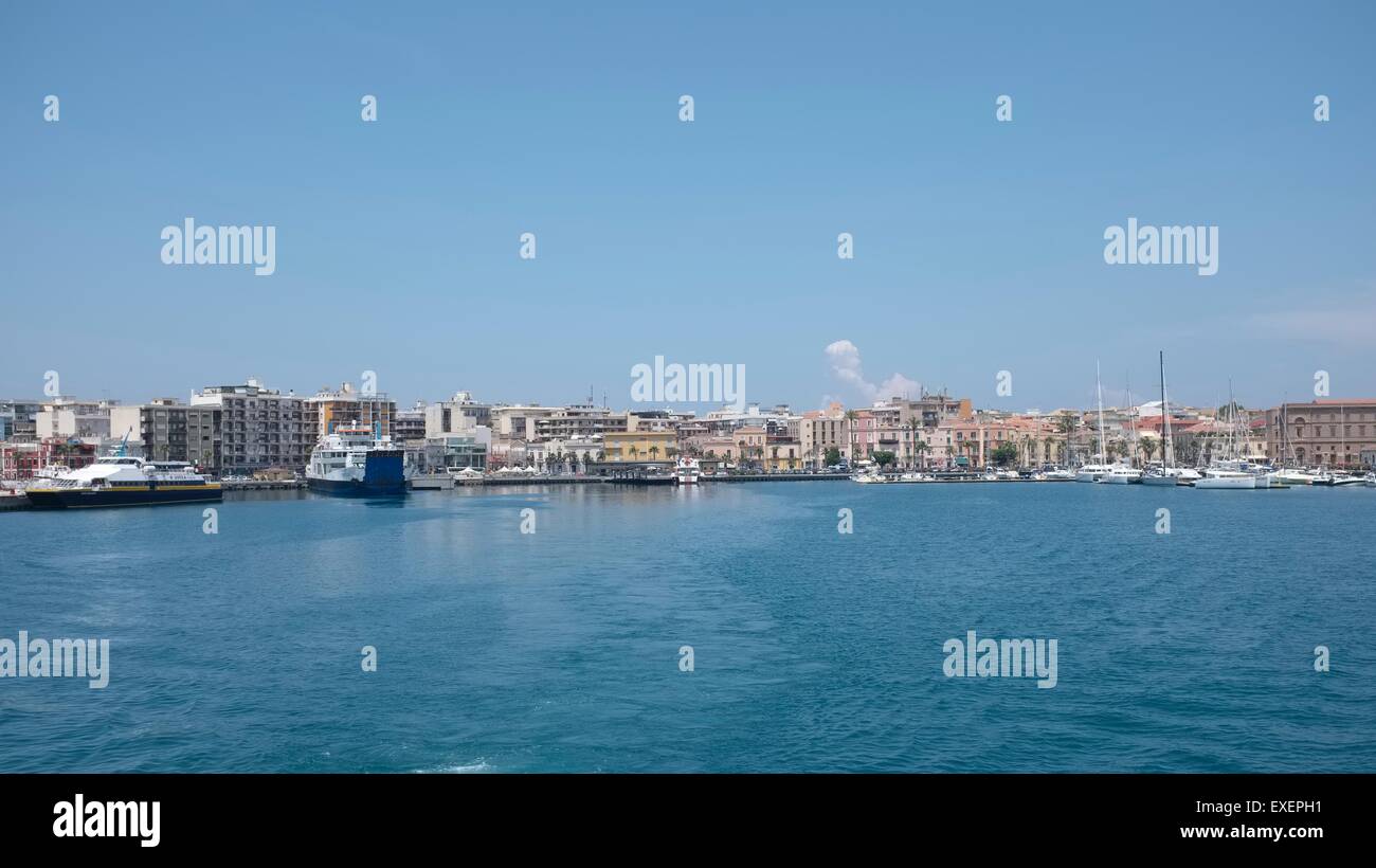 Port and harbour [harbor] of Milazzo in the Province of Messina, Sicily ...