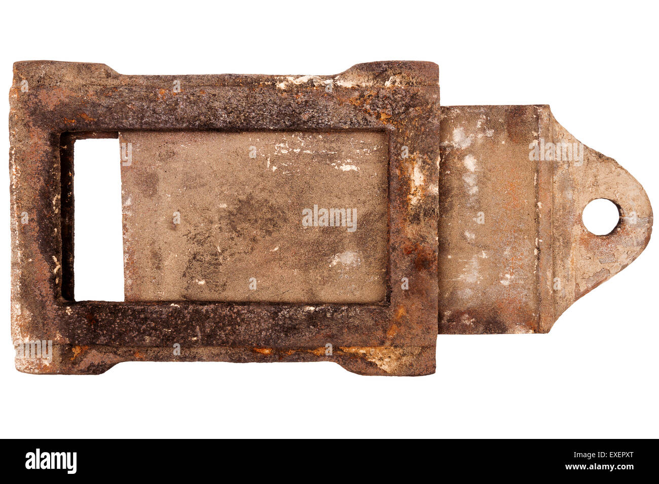 Rusty vintage stove damper isolated on white background Stock Photo - Alamy