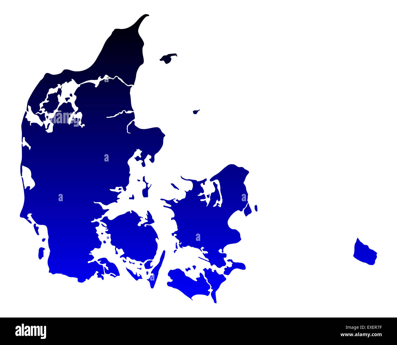 Map of Denmark Stock Photo - Alamy