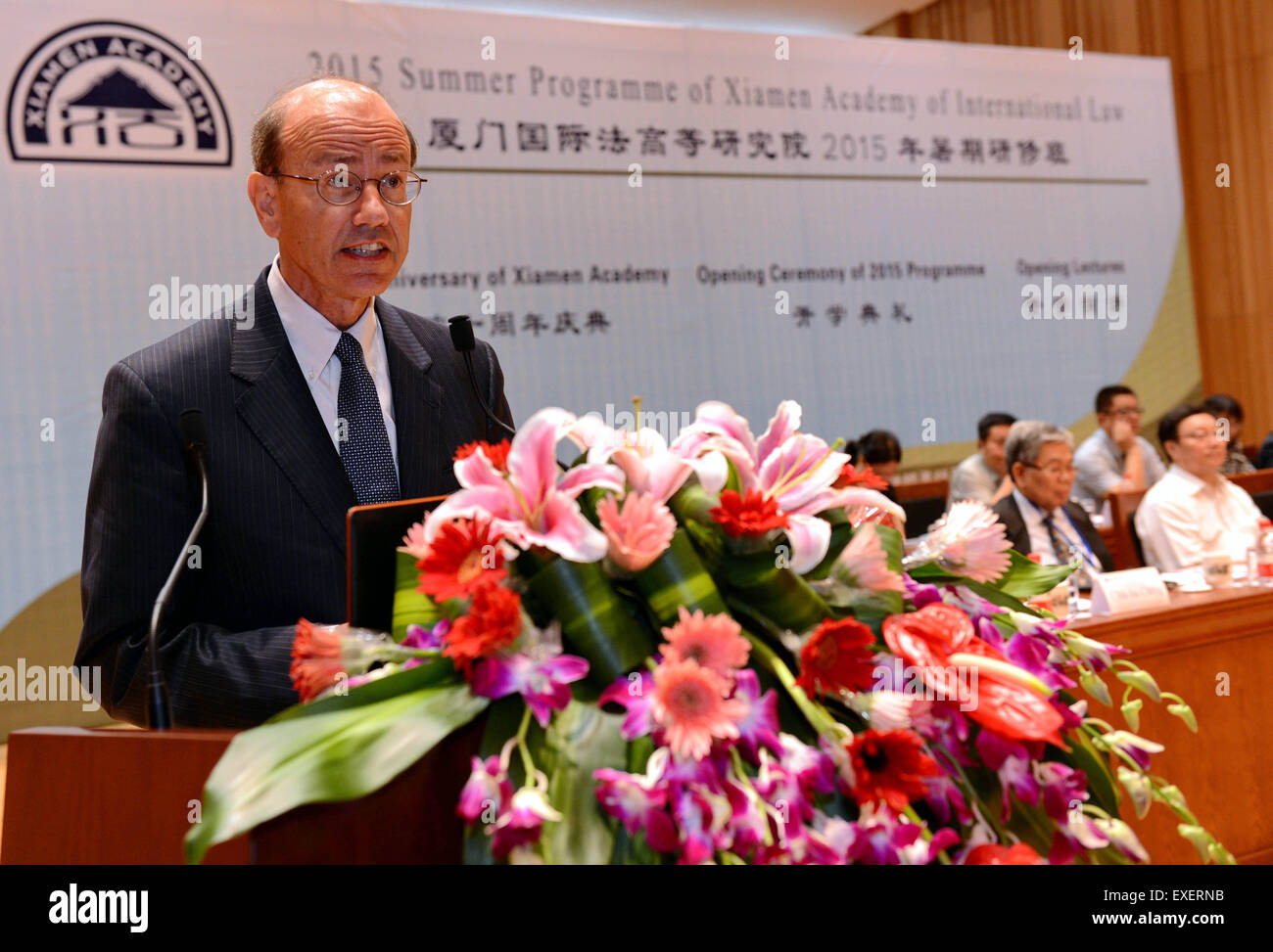 Xiamen, China's Fujian. 13th July, 2015. Stephen Mathias, UN assistant ...