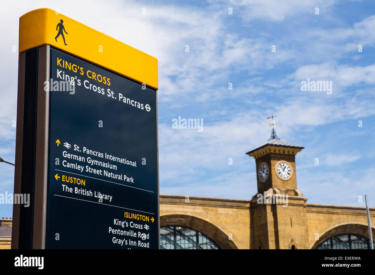 A pedestrian sign in Kings Cross identifying local places of interest ...