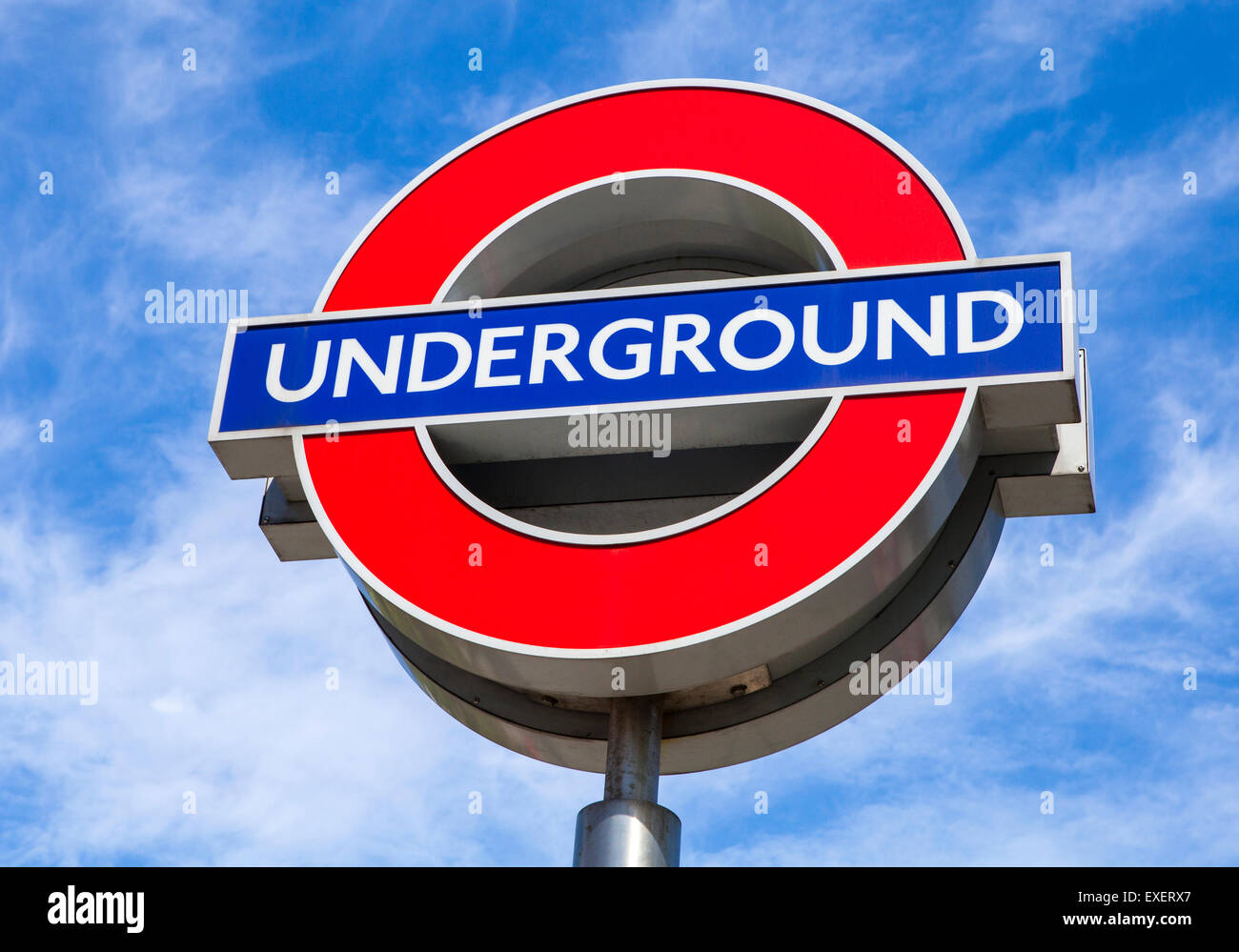 LONDON, UK - JULY 10TH 2015: A sign for the London Underground tube ...