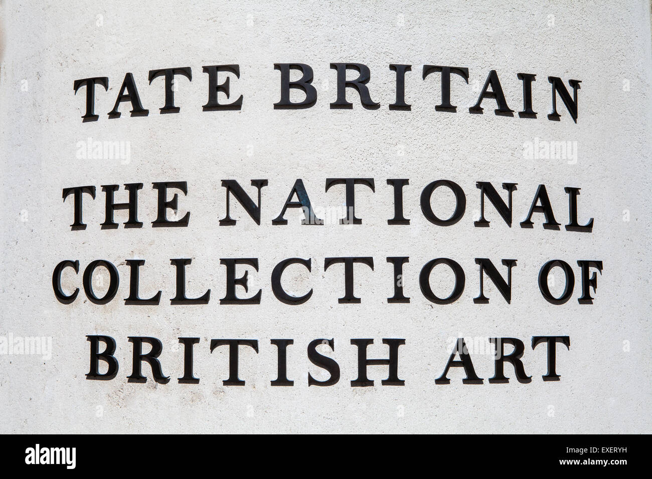 Sign of the wall of the Tate Britain Art Gallery in London Stock Photo ...
