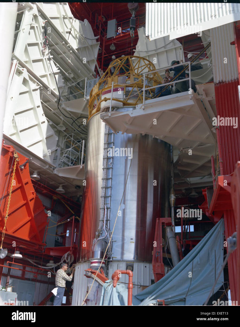 This image captures the Atlas Centaur 7 rocket during its de-mating ...