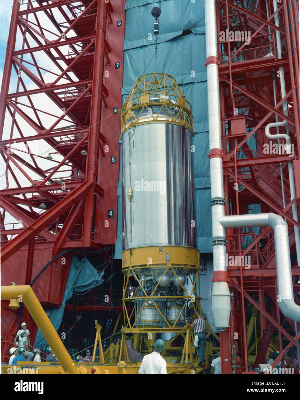 The Atlas Centaur 7, displayed here on a fixture, was part of the ...