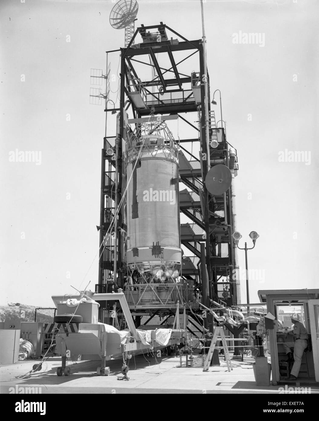 The Atlas-Centaur C-1 rocket, launched from the S-4 pad at Sycamore ...