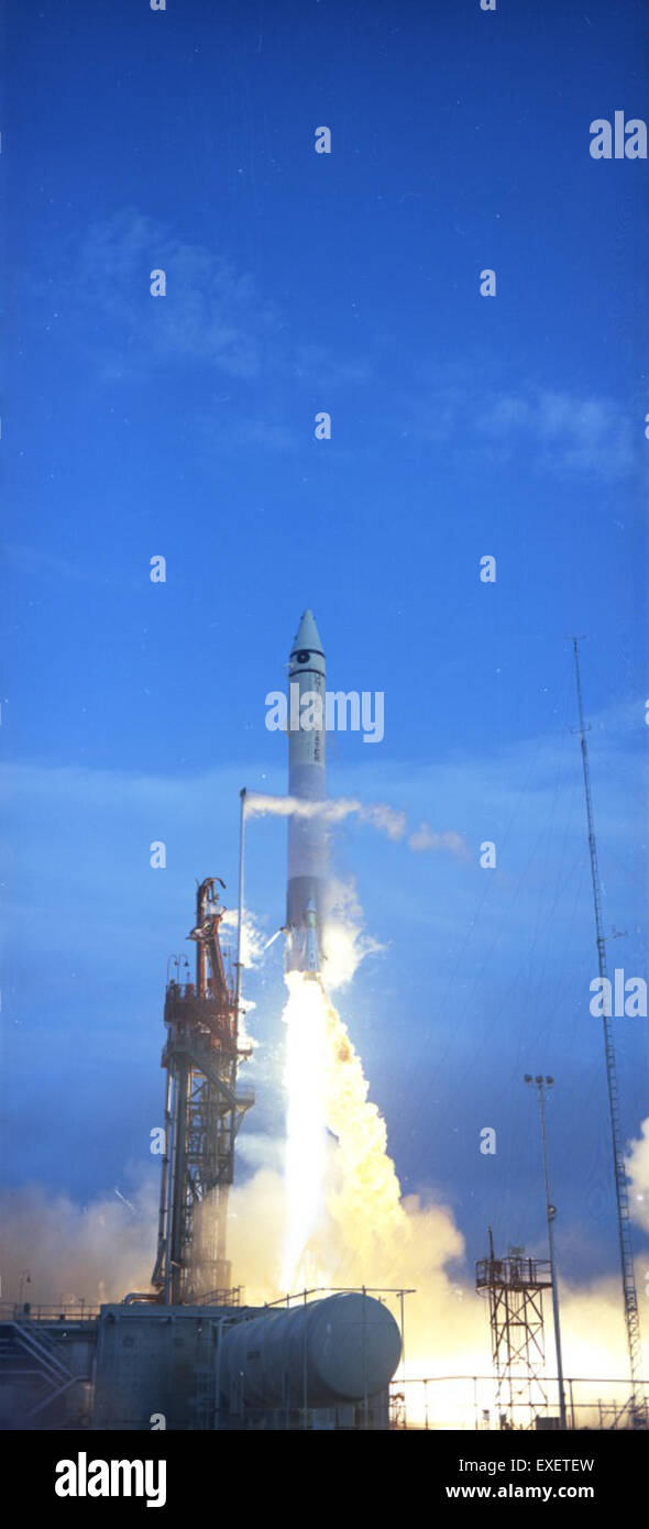 The Atlas-Centaur AC-67 rocket, launched in 1967, carried the Surveyor ...