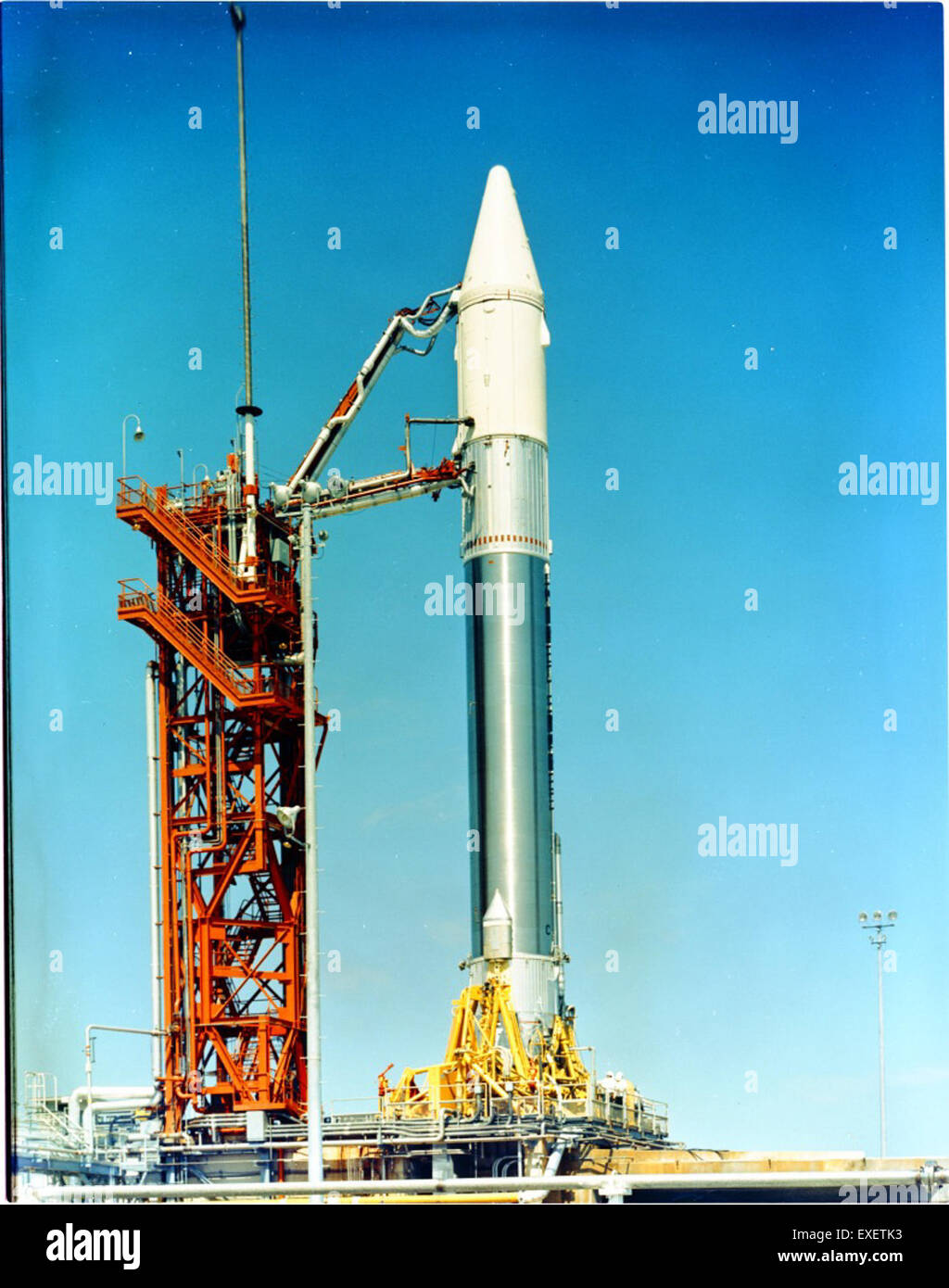 The Atlas-Centaur rocket, a crucial part of the U.S. space program, is ...