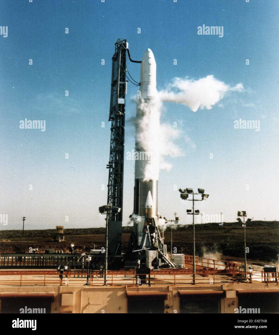 The Atlas rocket, a key part of the U.S. space program, is seen on its ...
