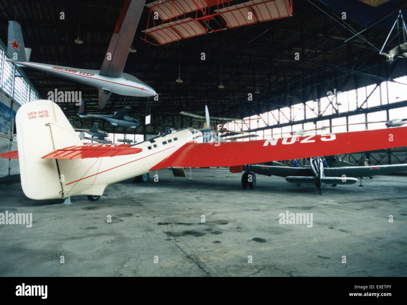 A photograph of the Tupolev ANT-25, a Soviet long-range aircraft known ...