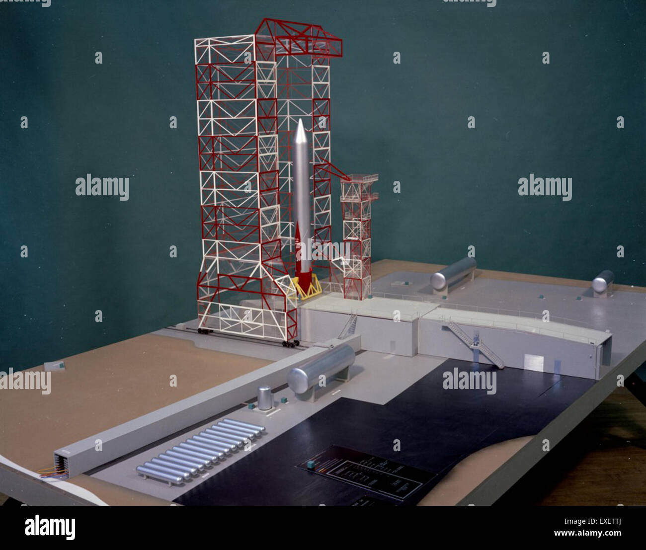 This model of the Atlas launch complex demonstrates the technological ...