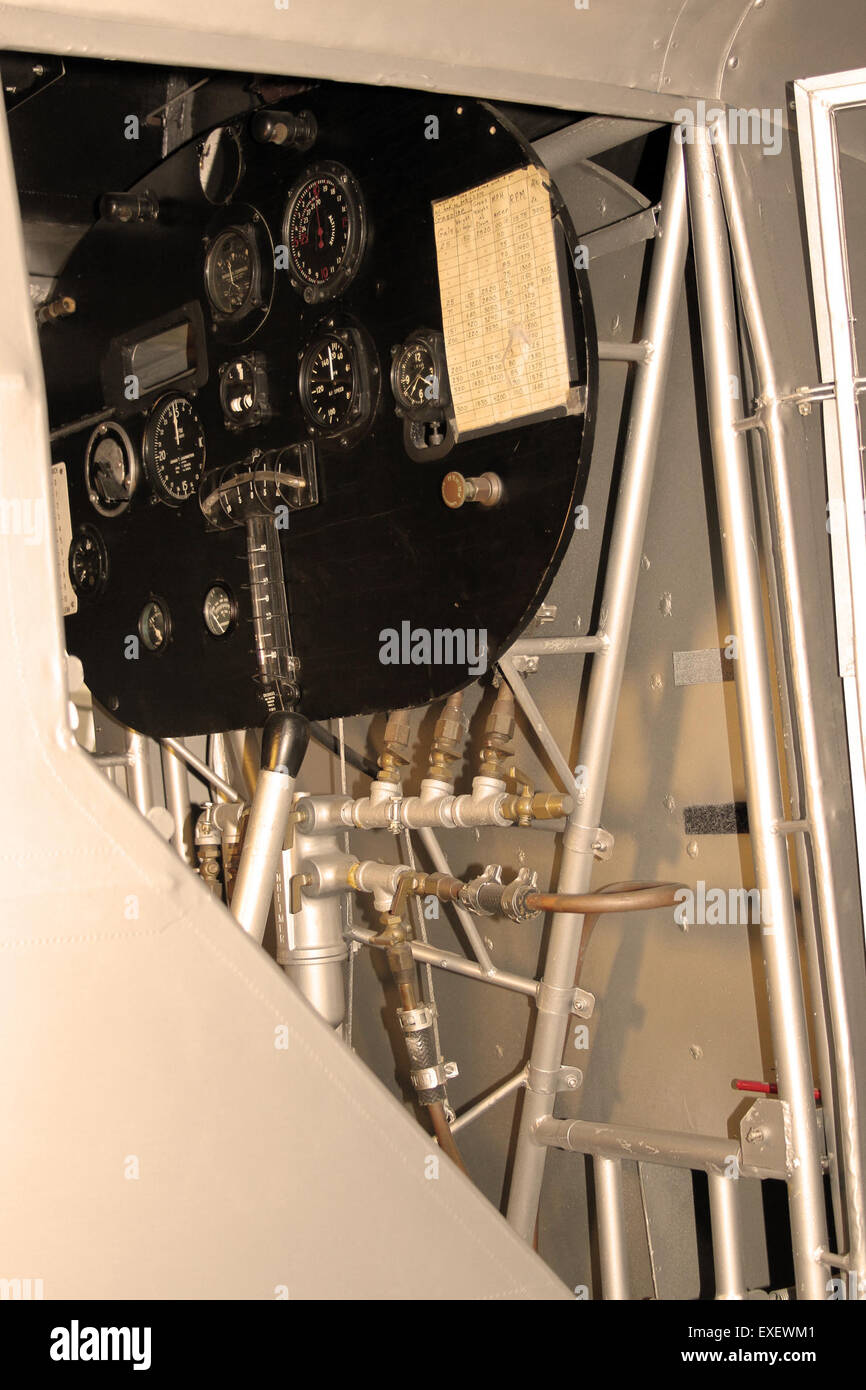 The cockpit of the Ryan NYP, known as the Spirit of St. Louis, is ...