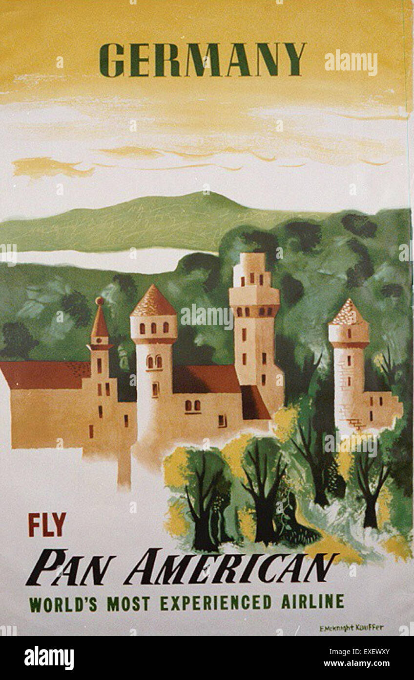 This Pan Am poster from the early 20th century features the airline's ...