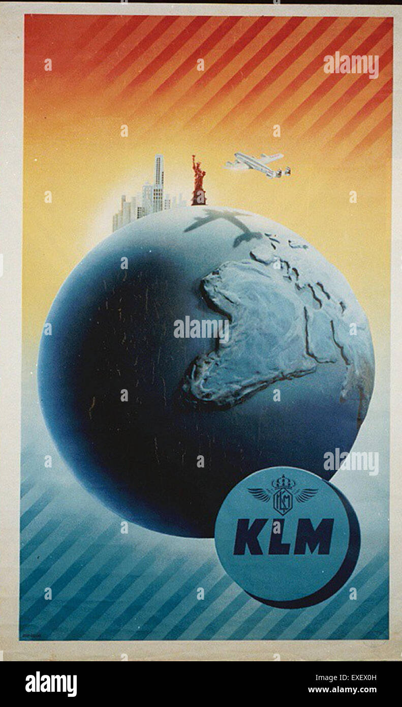 This KLM World poster, housed at the San Diego Air and Space Museum ...