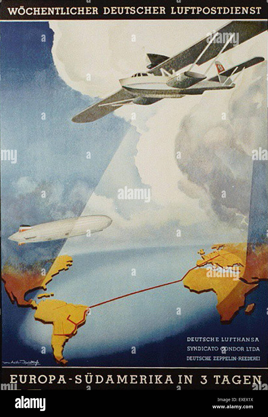 This airline poster, from the collection of the San Diego Air and Space ...