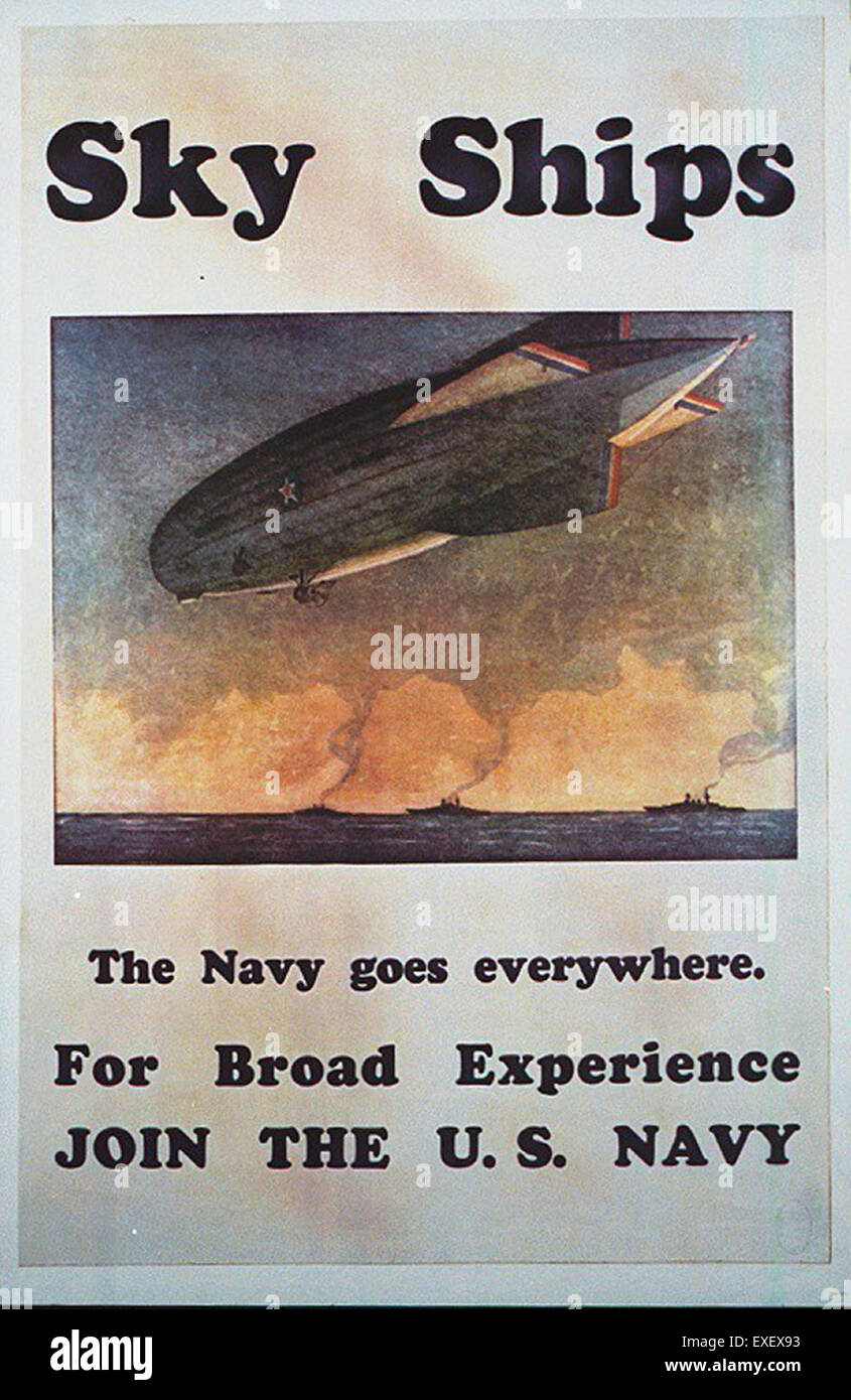 A U.S. Navy Lighter-than-Air (LTA) poster, showcasing naval airships ...