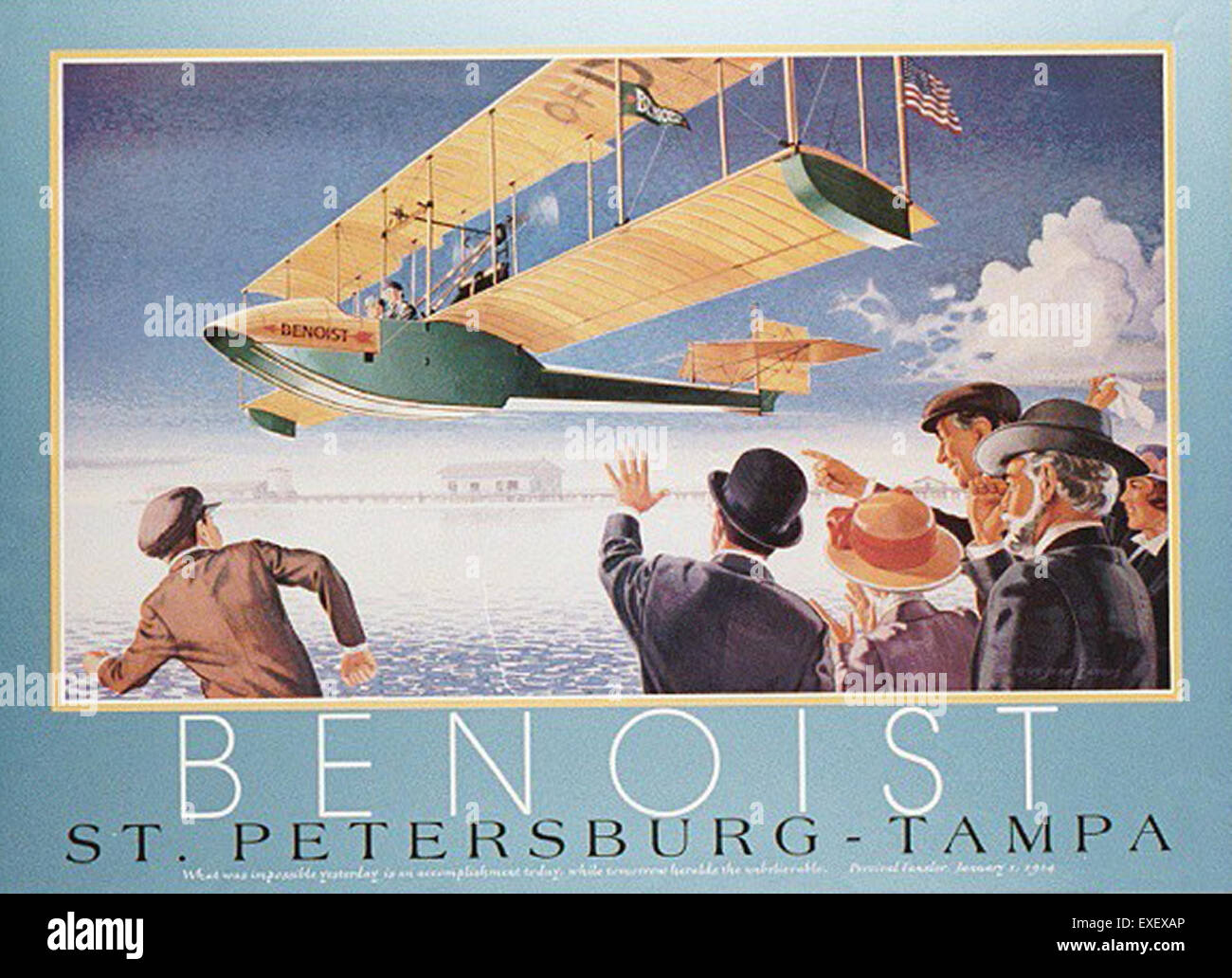 This vintage poster showcases the St. Petersburg-Tampa Airboat Line ...